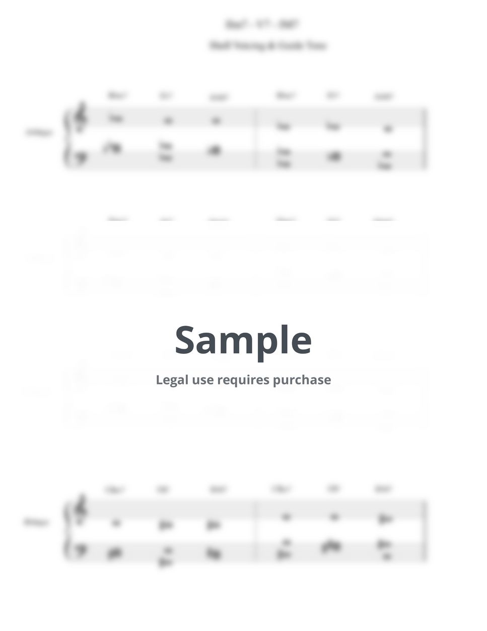 Zoey - [2-5-1] Shell & Guide Tone Voicing : 12Key Sheets by Zoey