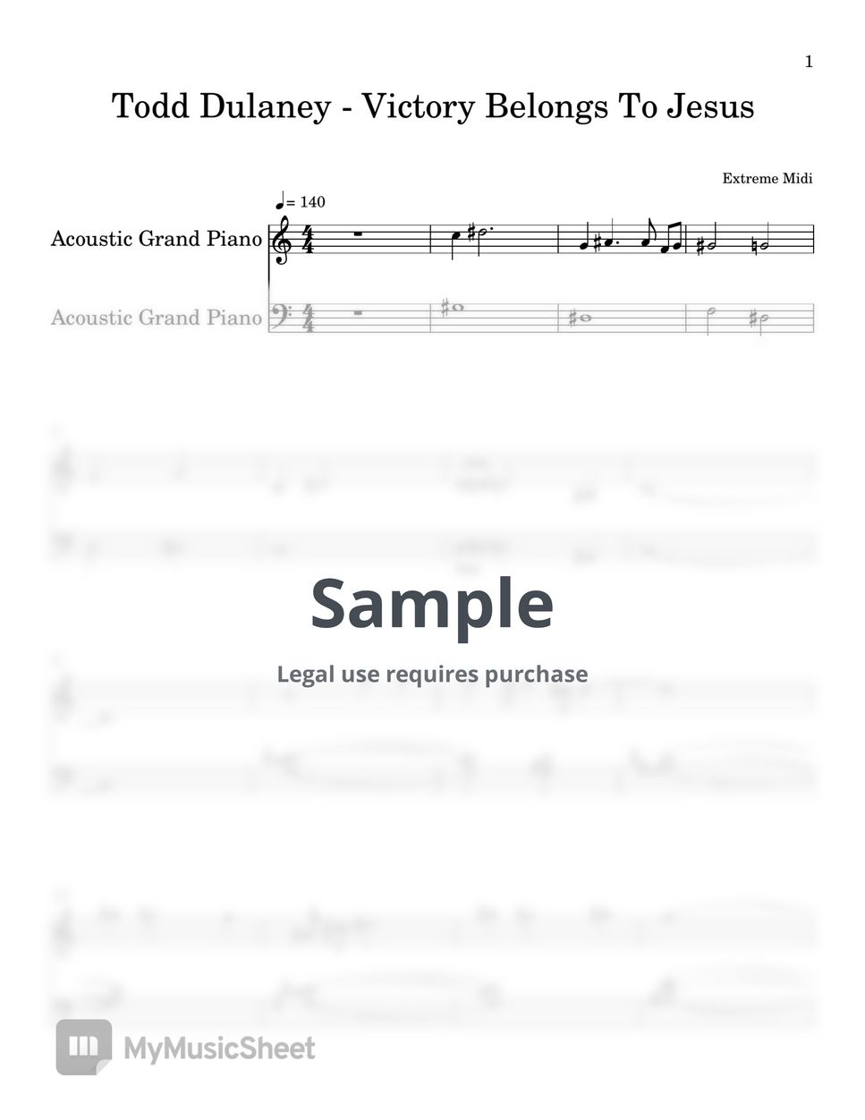 Todd Dulaney - Victory Belongs To Jesus (EASY PIANO SHEET) 악보 by Synthly