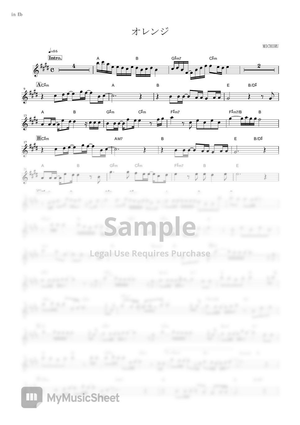 Your Lie in April - Orange (in Eb) Sheet Music by muta-sax