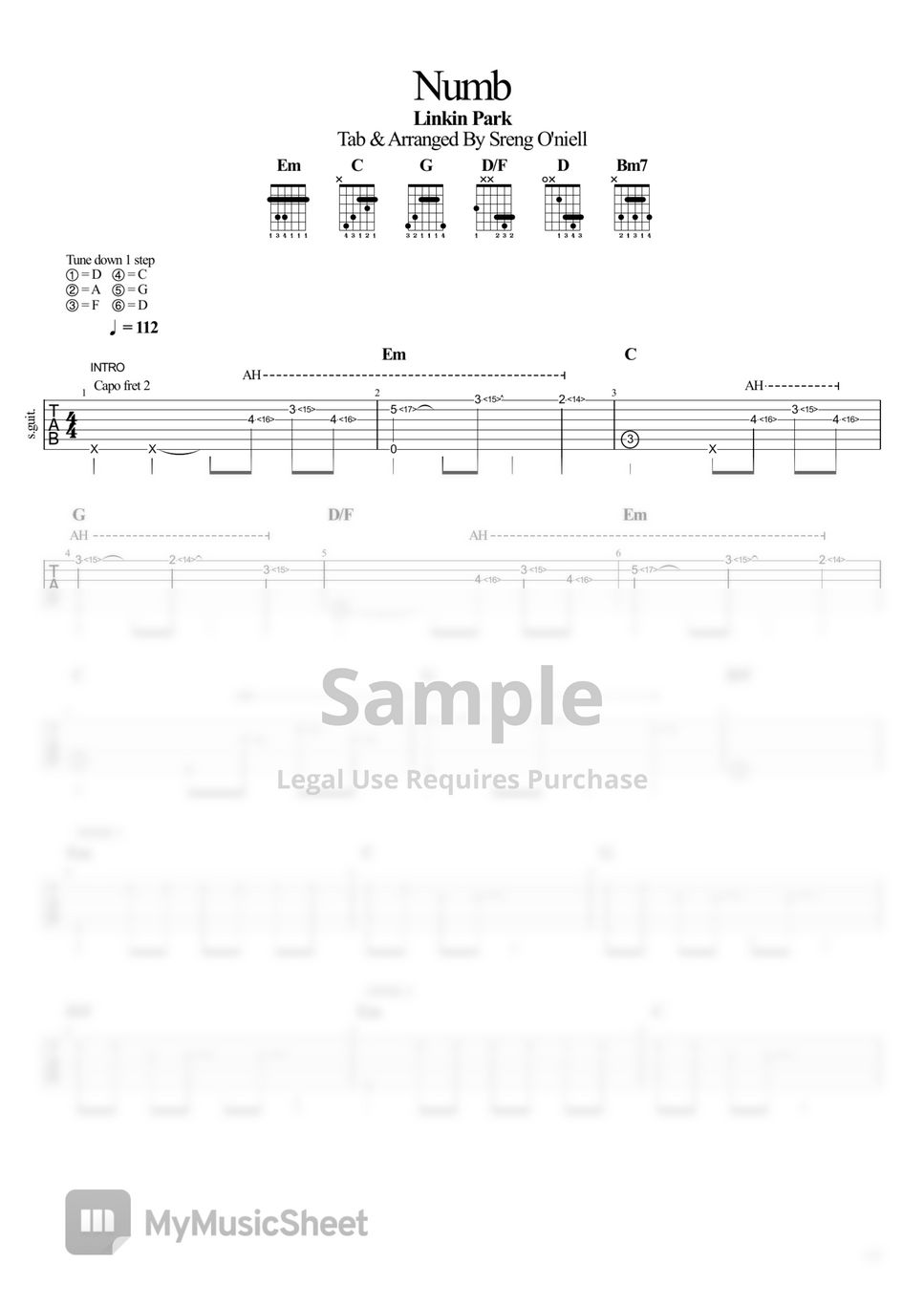 Linkin Park - Numb Sheets by Sreng O'niell