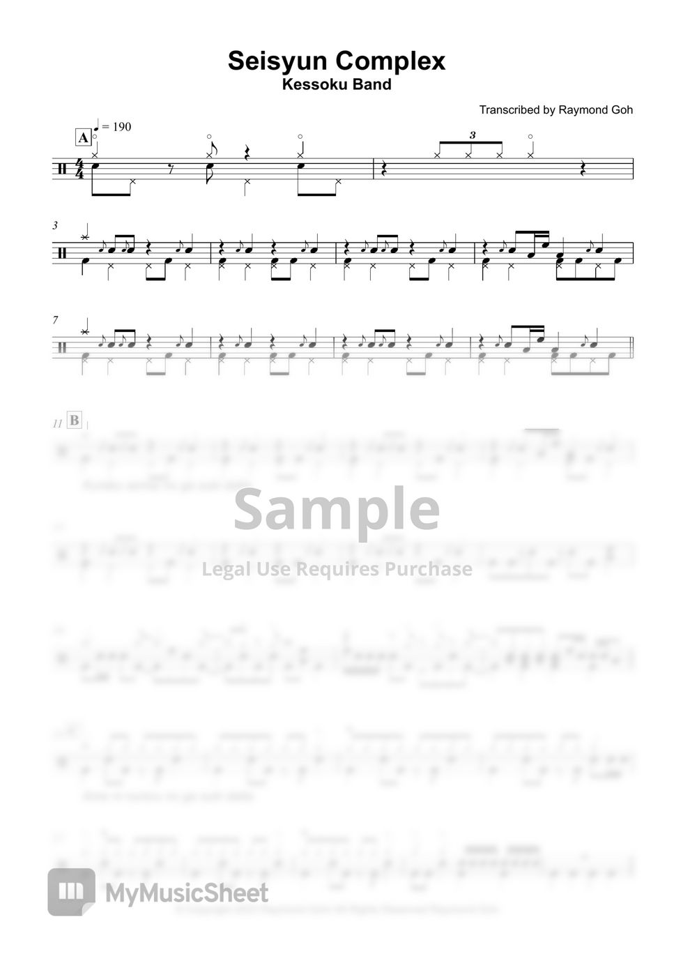 Kessoku Band - Seisyun Complex (Bocchi The Rock OP) 악보 by Raymond Goh