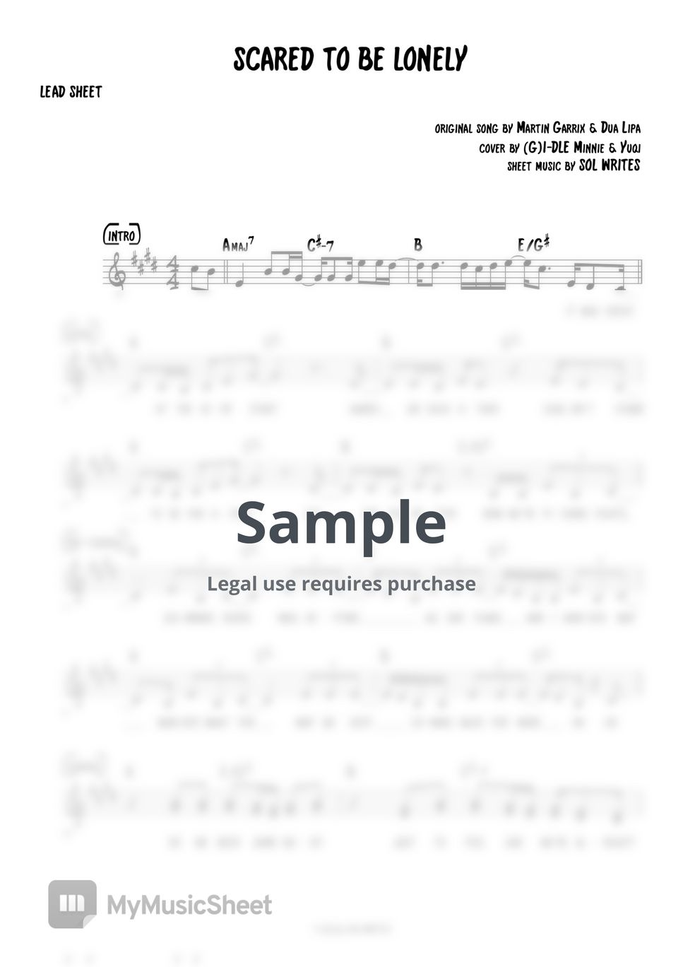 (G)I-DLE Minnie & Yuqi - Scared to be lonely (cover) (Lead Sheet ...