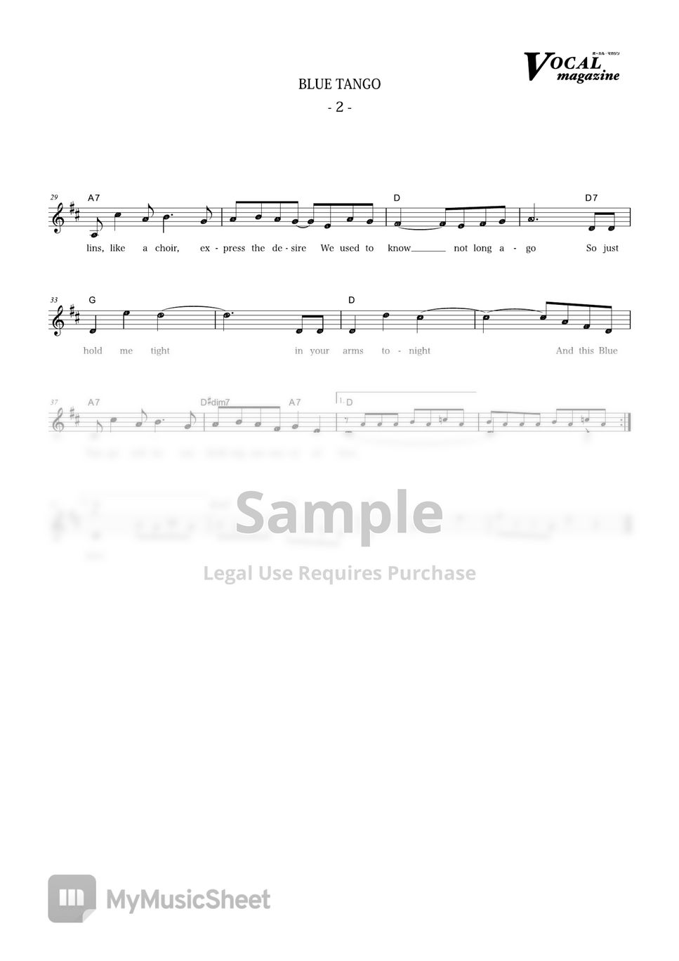 GISELE MACKENZIE - BLUE TANGO (VOCAL MAGAZINE) Sheets by Far East ...