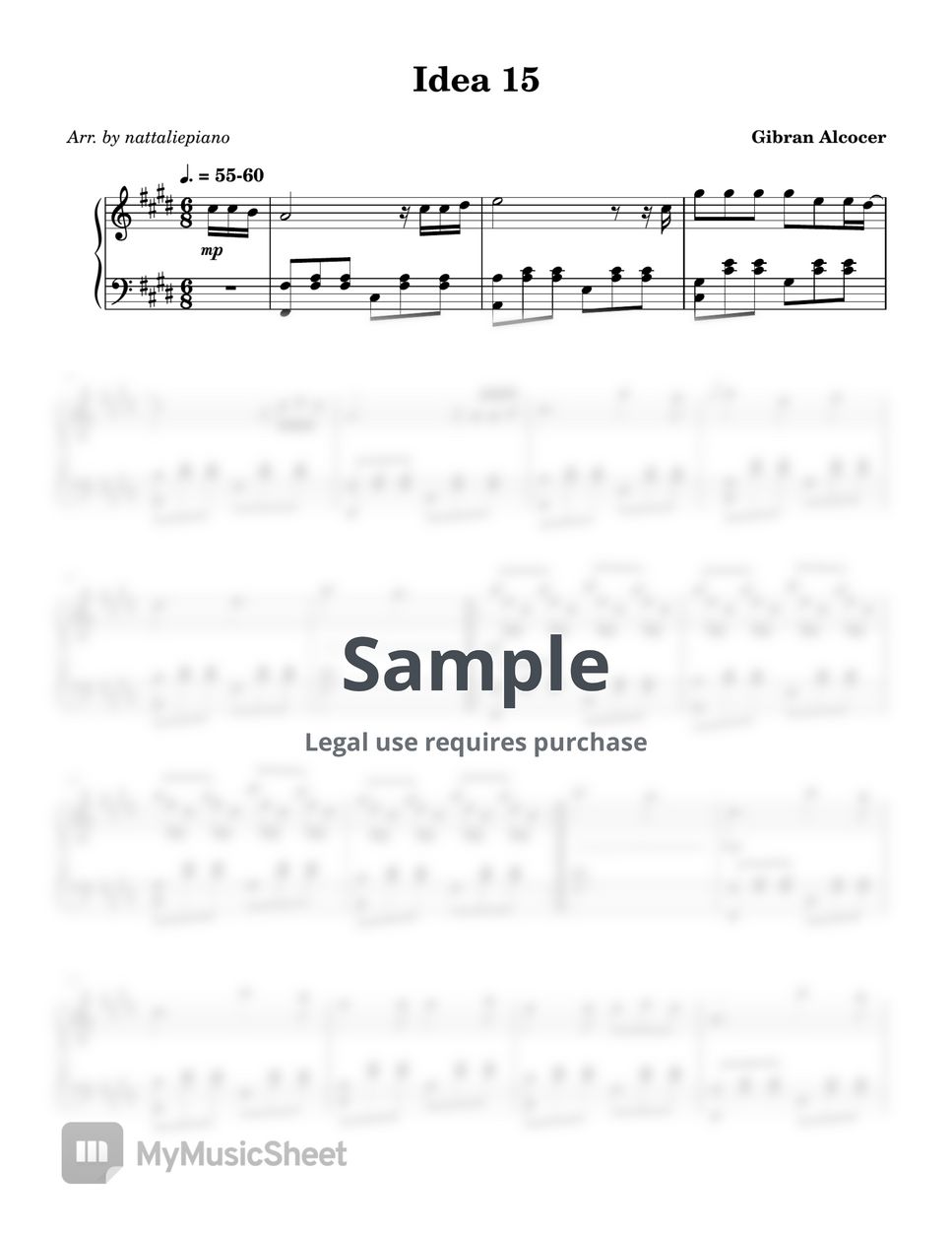 Gibran Alcocer - Idea 15 Ноты by nattaliepiano