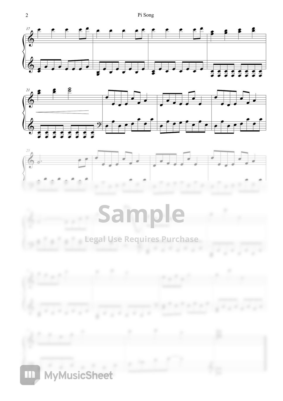 이상한 나라의 수학자 - The Pi Song(파이송) (쉬운 악보) Sheet Music by sora Hong