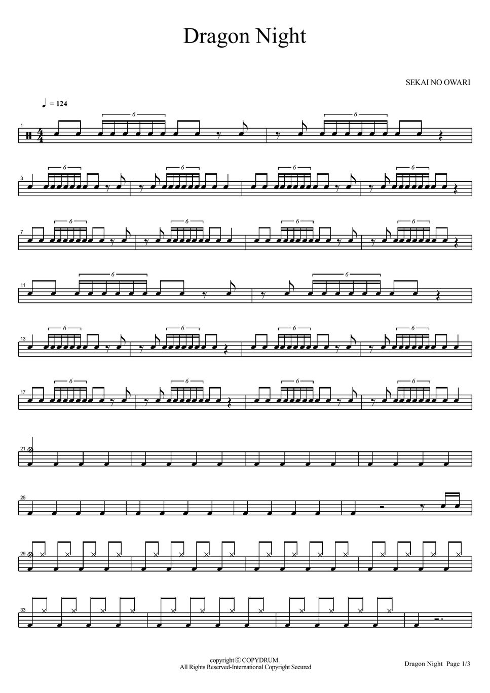 SEKAI NO OWARI - Dragon Night Лист by COPYDRUM