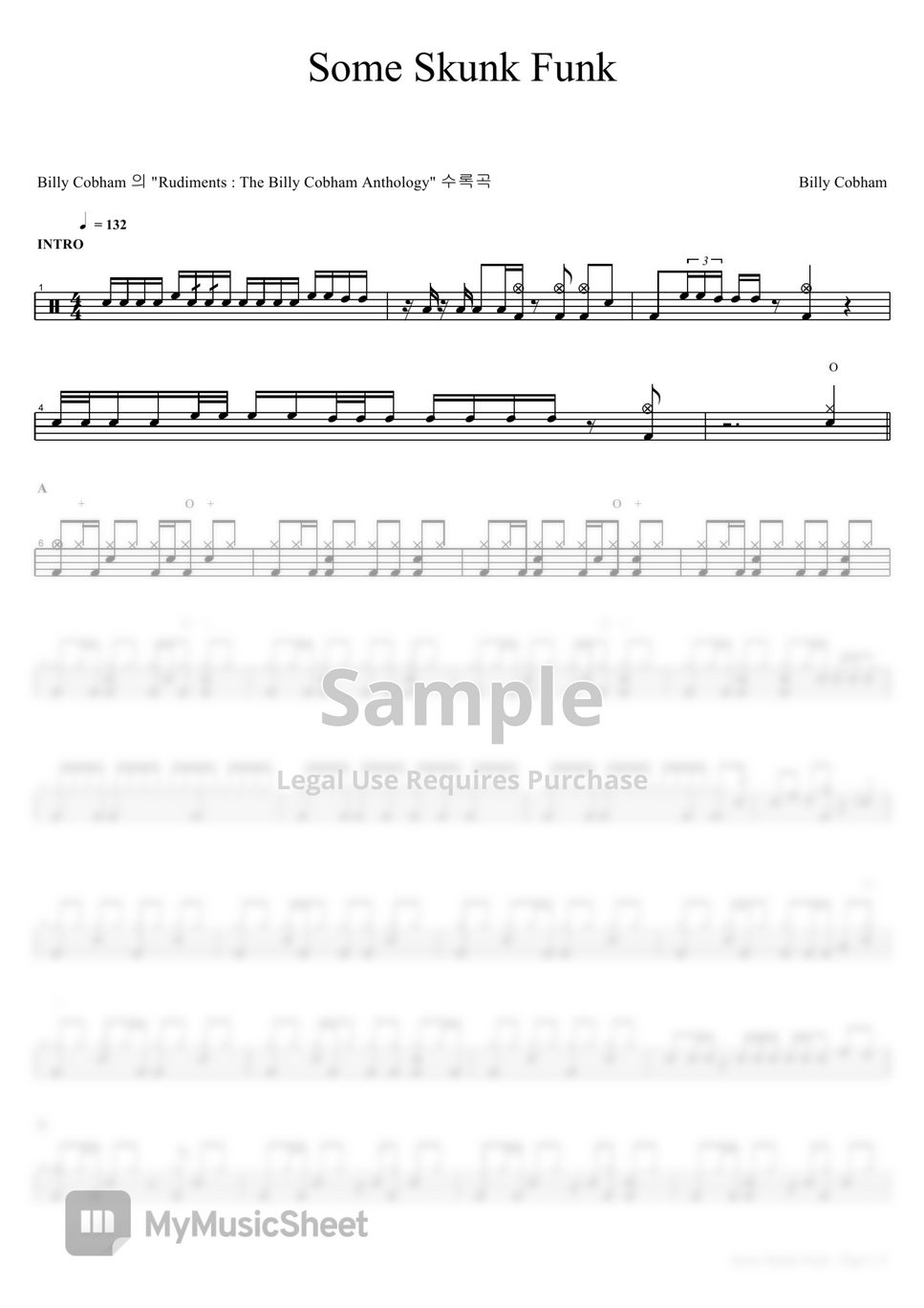 Billy Cobham - Some Skunk Funk 楽譜 by COPYDRUM