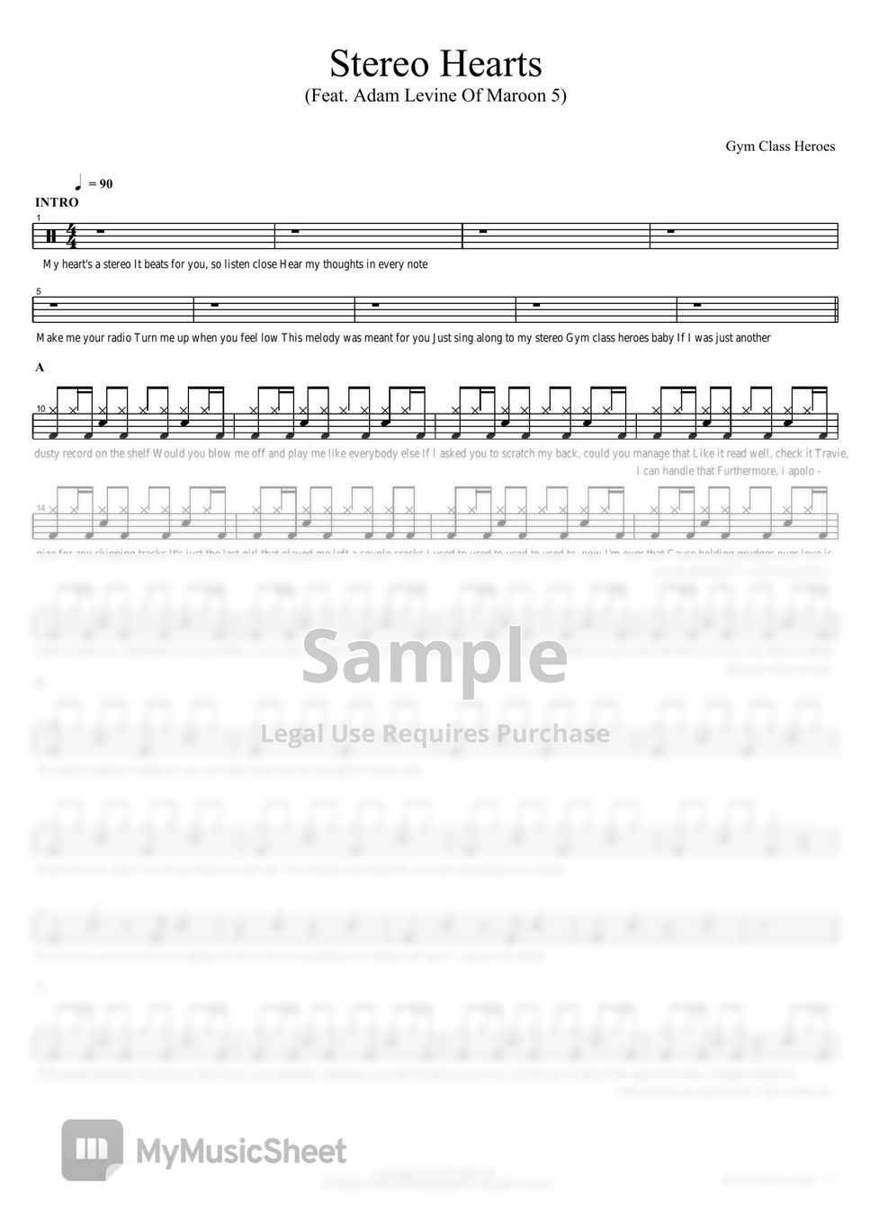 Gym Class Heroes - Stereo Hearts (Feat. Adam Levine Of Maroon 5) Sheets ...