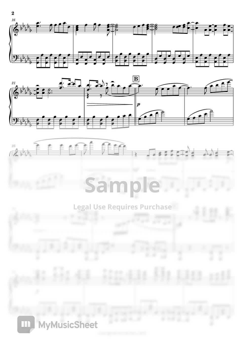 Tatsuya Kitani - Ao no Sumika Sheet Music by Kesseki Piano