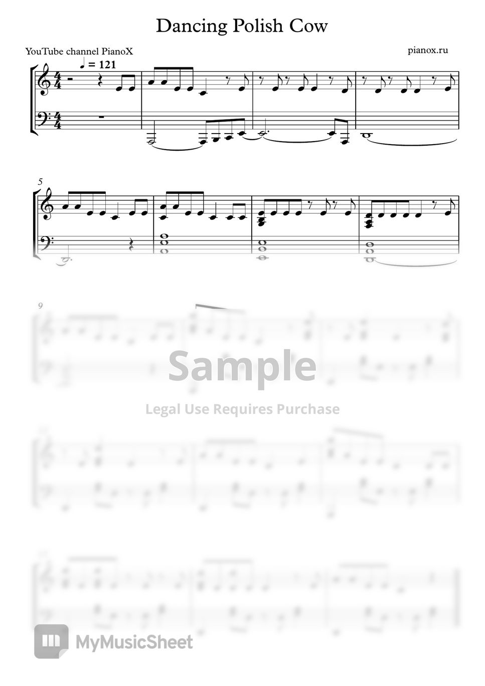 Dancing Cow - Dancing Polish Cow Sheets by PianoX