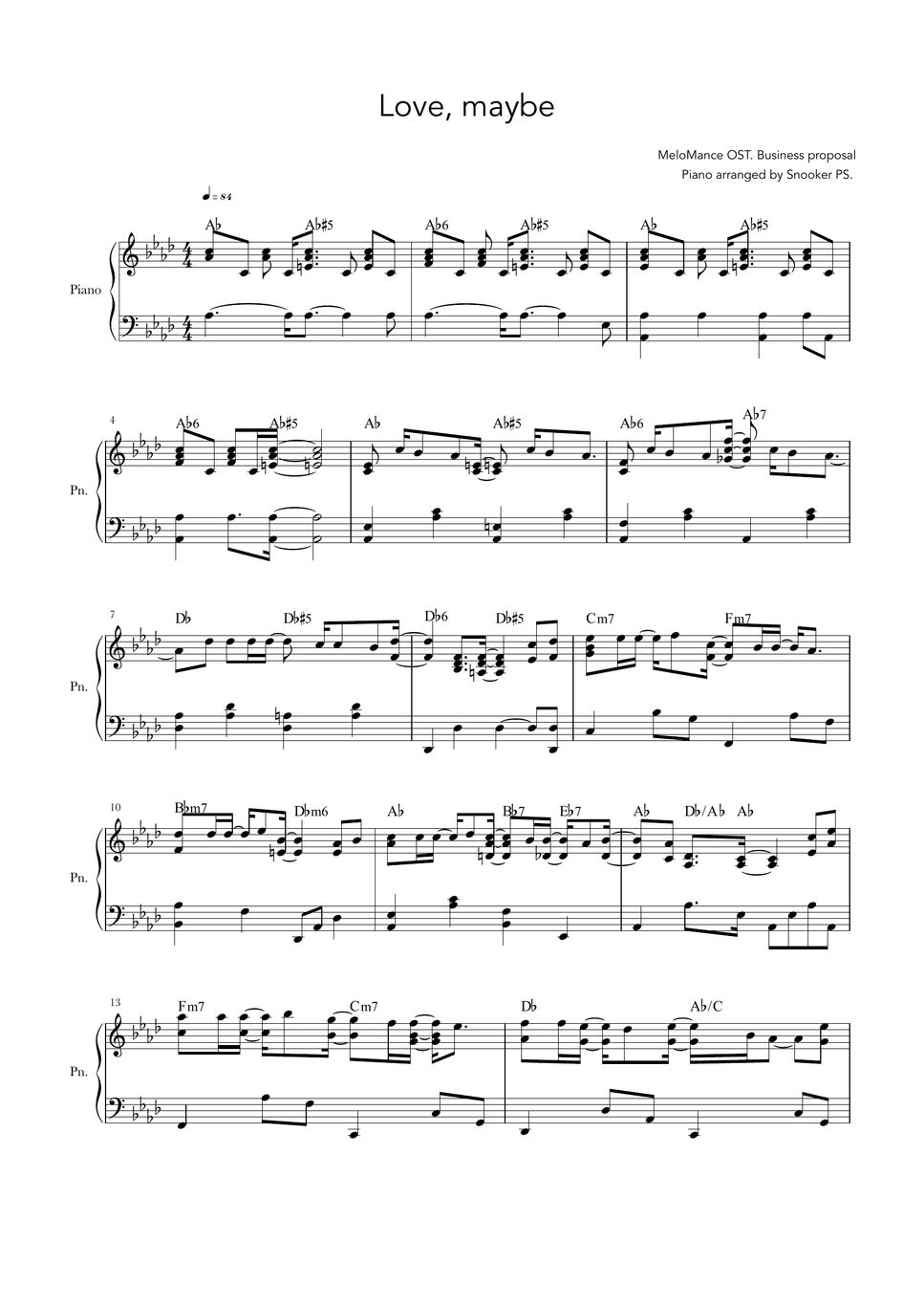 Melomance - Love, maybe ost. Business Proposal Sheets by Snookeron