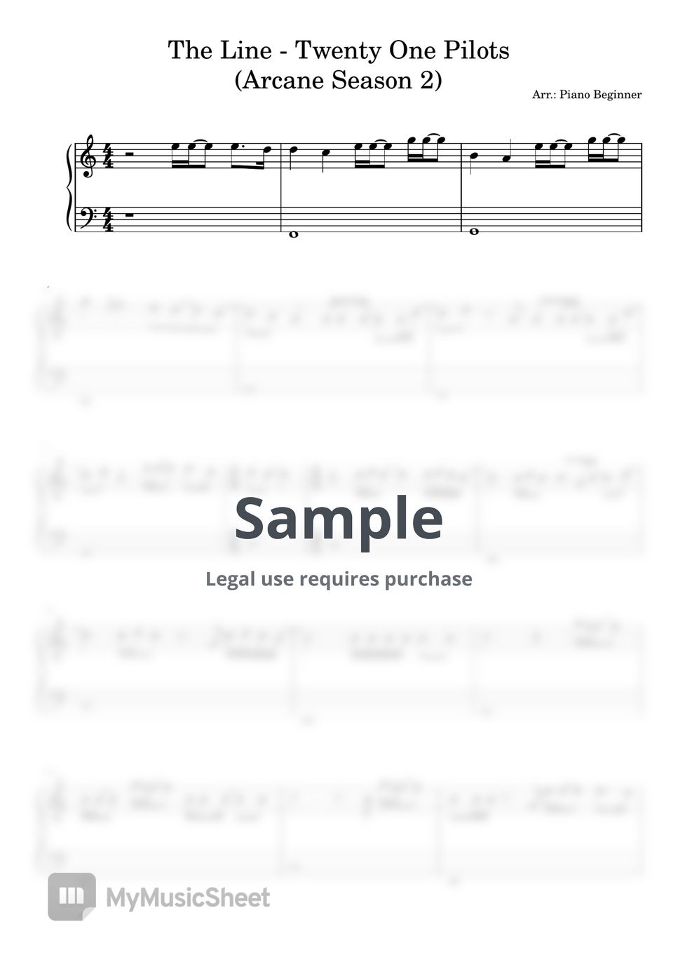 Twenty One Pilots - The Line Sheets by Piano Beginner Twenty One Pilots - The Line Sheets by Piano Beginner