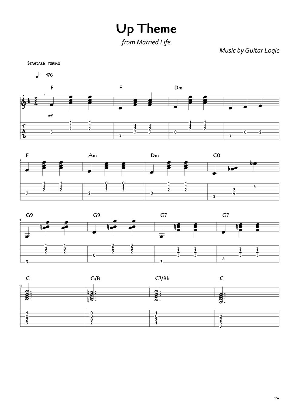 Michael Giacchino - UP (theme and chords) – MARRIED LIFE Sheets by Ivan ...