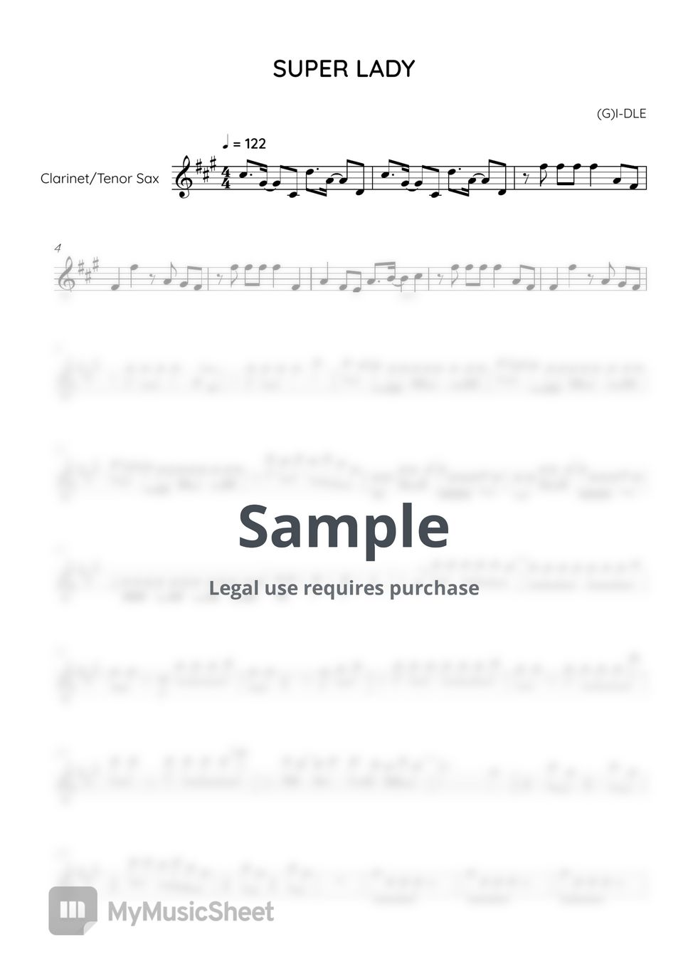 (G)I-DLE - SUPER LADY Sheets by JL