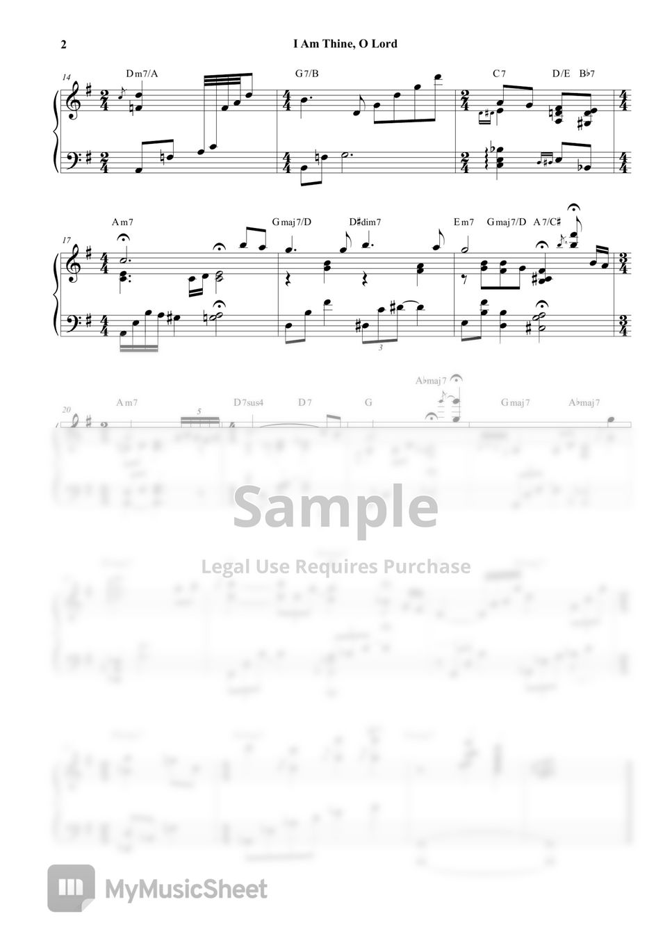 W H Doane I Am Thine O Lord 주의 음성을 내가 들으니 Sheet Music By Daeyoun Kim