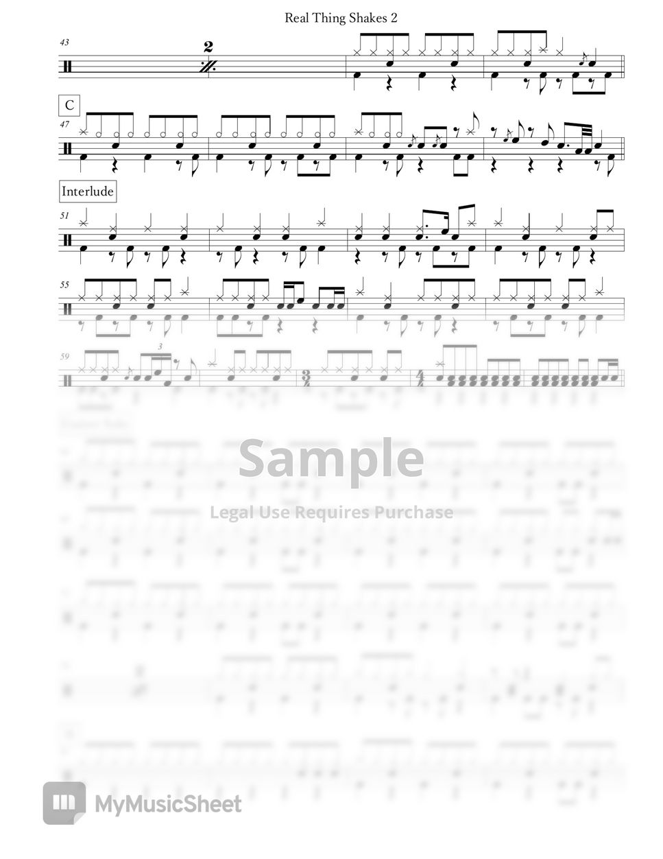 B'z - Real Thing Shakes Sheets by Arkadia Drums