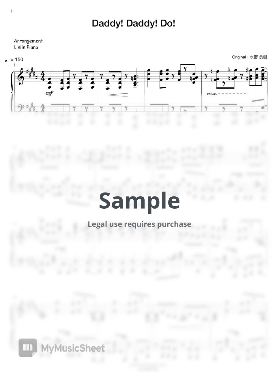 Masayuki Suzuki - Daddy! Daddy! Do! Sheets by Linlin Piano