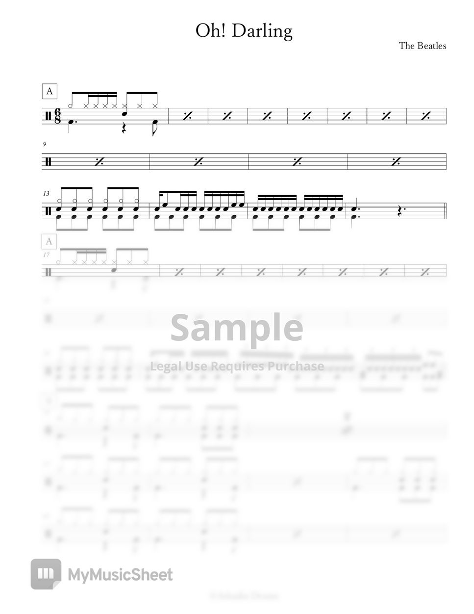 The Beatles - Oh! Darling 樂譜 by Arkadia Drums