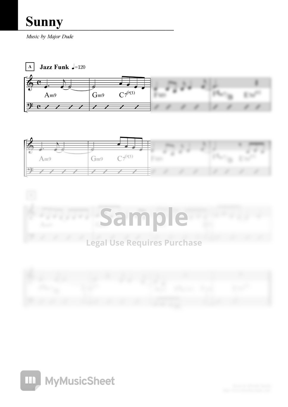 Bobby Hebb - Sunny (Sheet Music) Hoja by YASUDA