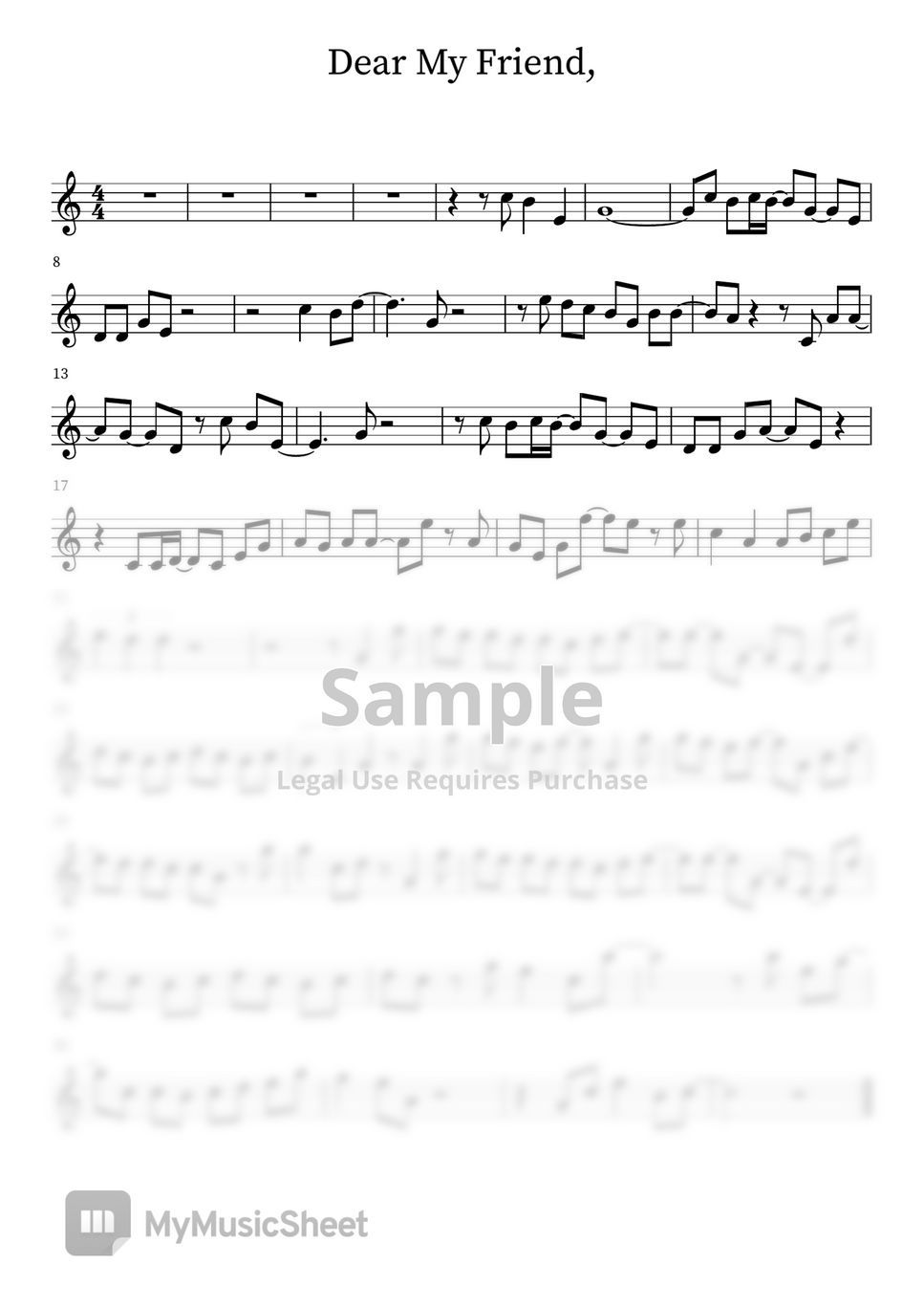 Keung To - Dear My Friend, Sheet Music by alita