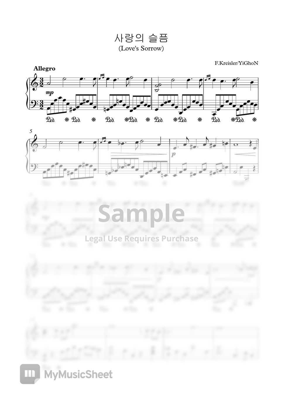 F.Kreisler - Liebesleid (Love's sorrow) (Easy) Spartito by YiGhoN