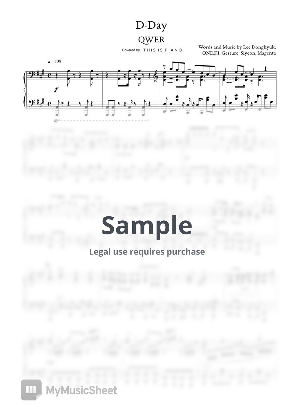 QWER - D-Day 악보 by THIS IS PIANO