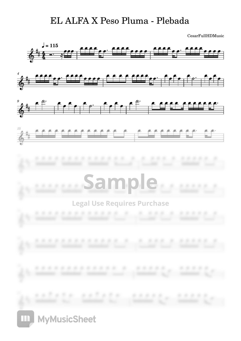 EL ALFA X Peso Pluma - Plebada Sheet Music