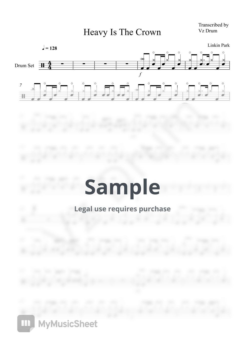 Linkin Park - Heavy Is The Crown 乐谱 by Vz Drum