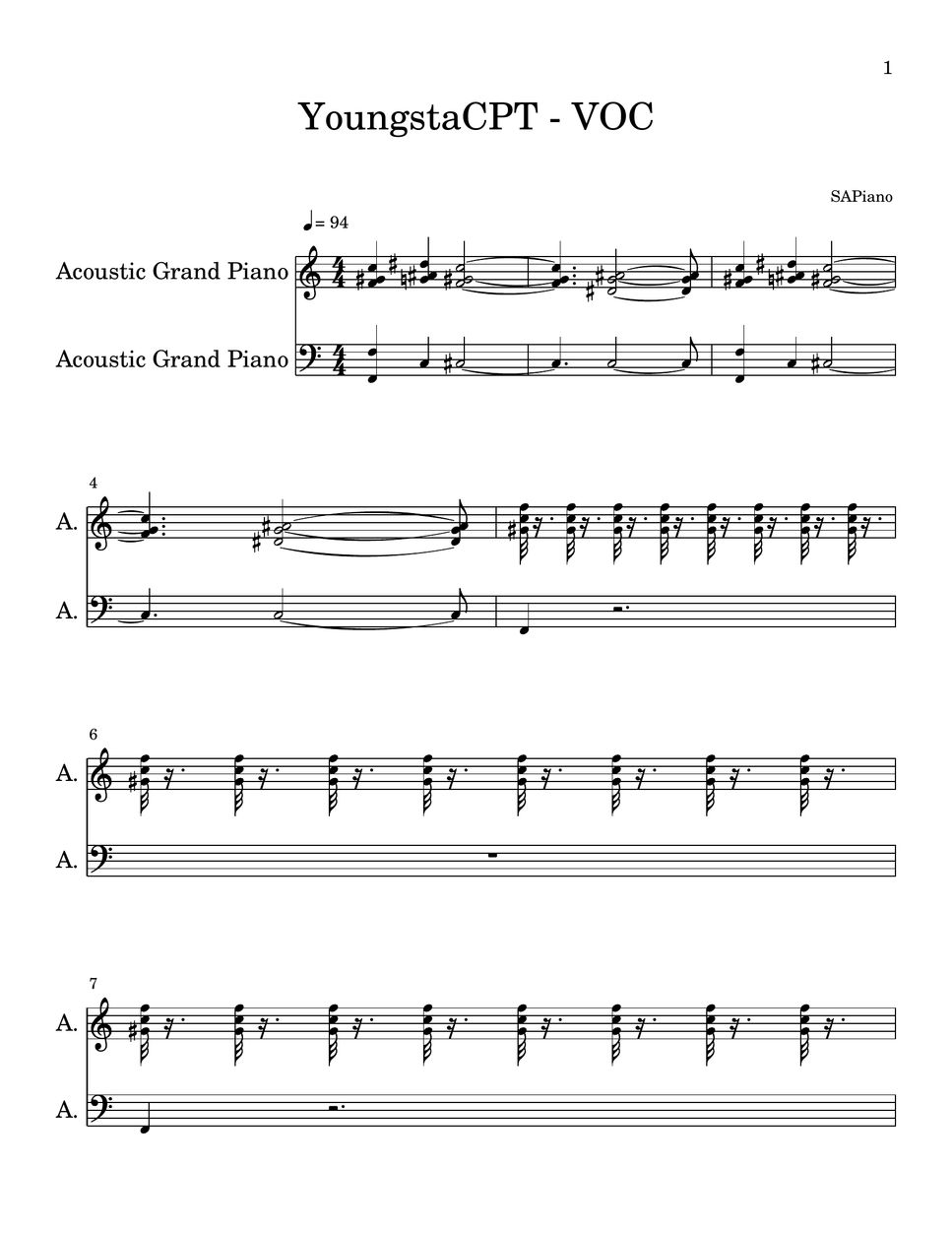 YoungstaCPT - VOC (PIANO SHEET) Sheets by SA Piano