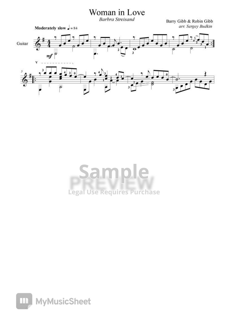 Barbra Streisand - Woman in Love 樂譜 by Buddy_King