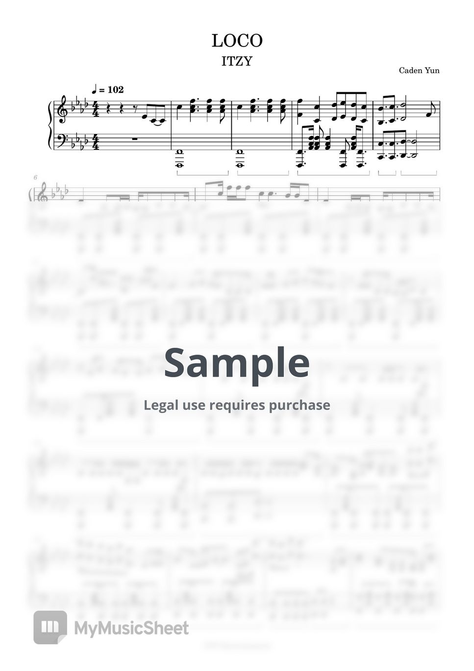 ITZY - LOCO Sheets by Caden Yun