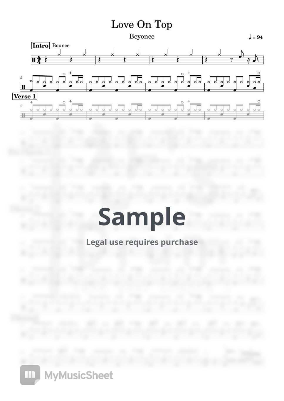 Beyonce - Love On Top Sheet Music by ollae music