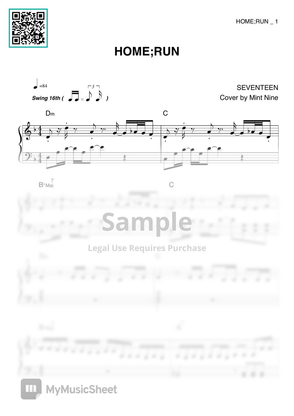 세븐틴 (Seventeen) - 홈런 (HOME;RUN) Sheets by Mint Nine