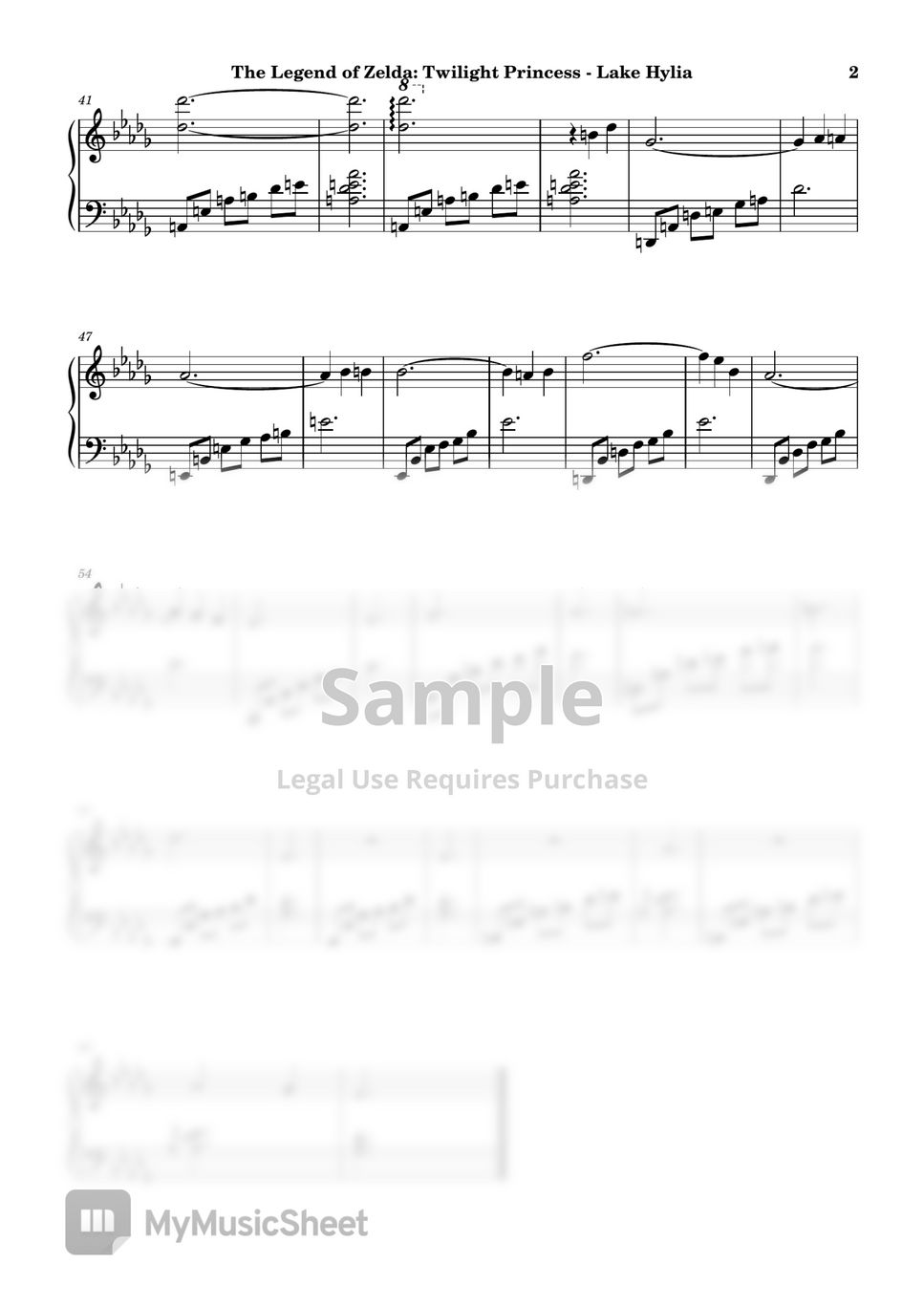 The Legend of Zelda: Twilight Princess - Lake Hylia Sheets by An Unexpected Piano