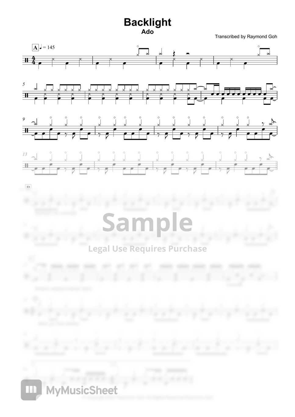 Ado - Backlight (One Piece Film : Red) Partition by Raymond Goh