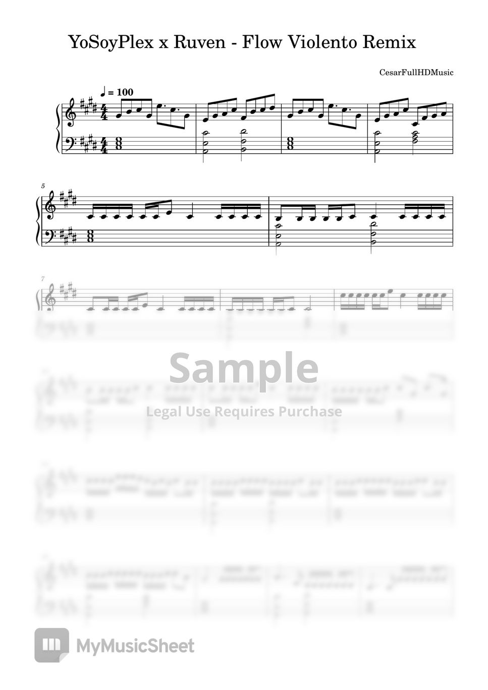 YoSoyPlex x Ruven - Flow Violento Remix Sheets