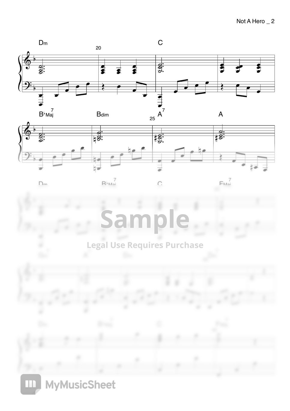 King's Raid OST - Not A Hero 악보 by Mint Nine