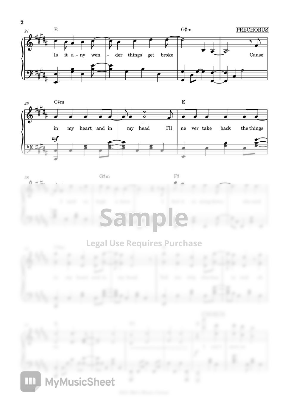 Seafret - Atlantis (piano sheet music) Piano Sheet Music PDF | Mel's ...