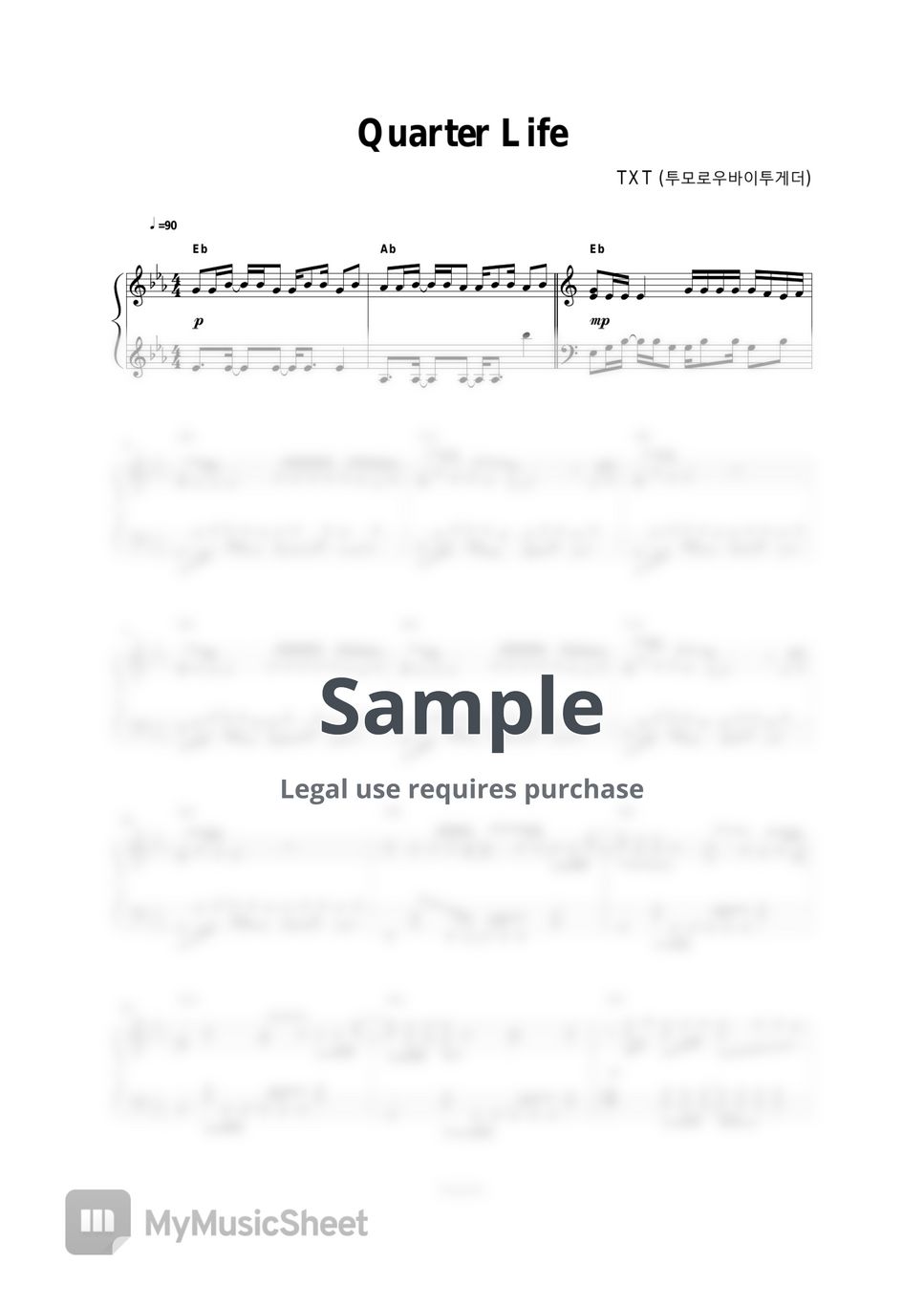 TXT (투모로우바이투게더) - Quarter Life Partitur by Dopiano