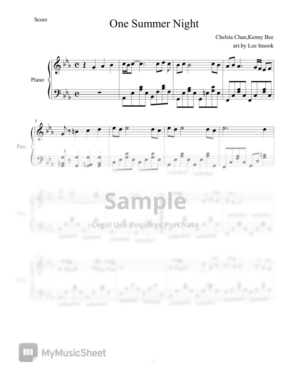 One Summer Night 악보