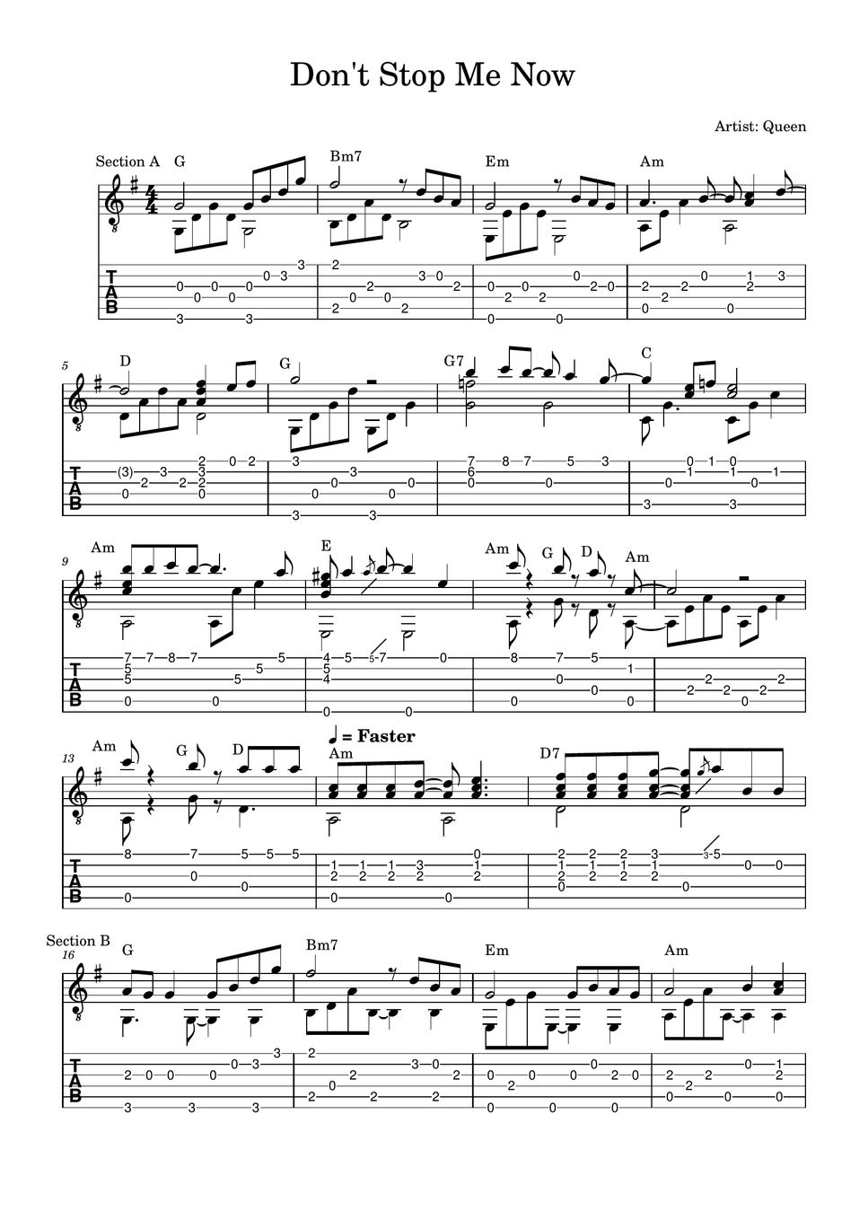 Queen - Don't Stop Me Now Sheets