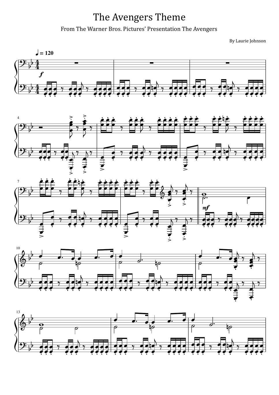 Laurie Johnson - The Avengers Theme (The Avengers Theme - For Piano ...