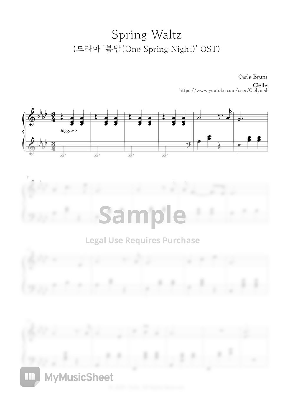 Carla Bruni - Spring Waltz (One Spring Night) Sheet Music by Cielle