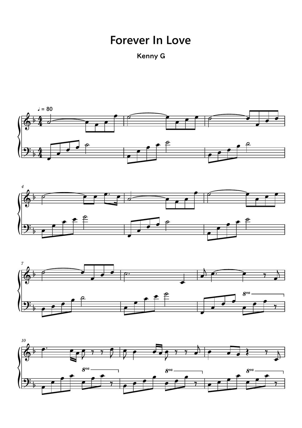 Kenny G - Forever In Love (Sheet Music, MIDI,) Partitura by sayu