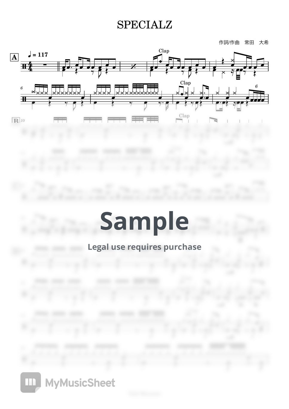 King Gnu - SPECIALZ Sheets by Taiki Mizumoto