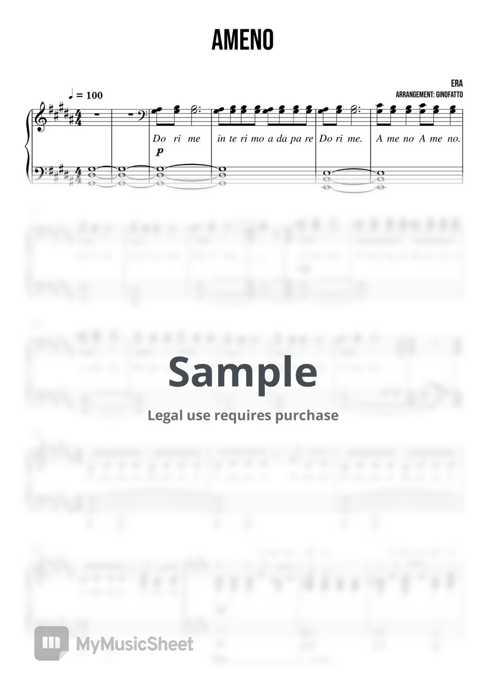 Era - Ameno Sheets by ginofatto