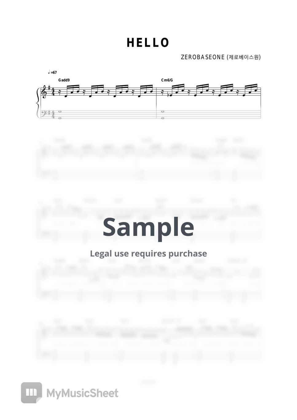 ZEROBASEONE (제로베이스원) - HELLO (Easy ver.) Sheets by Dopiano