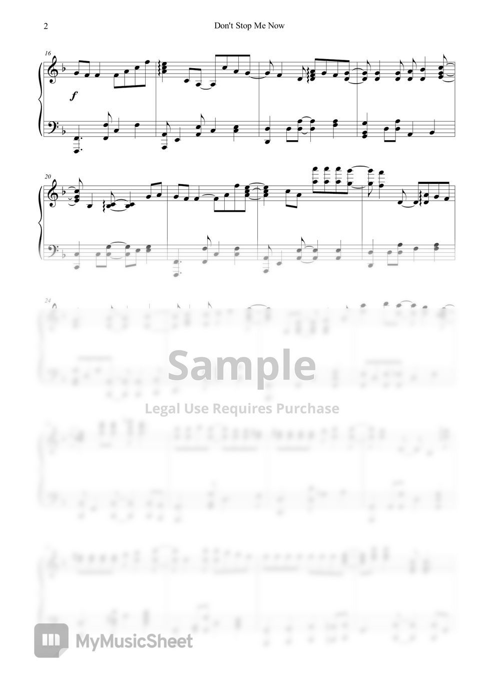 Queen - Don't Stop Me Now 악보 by Yuval Salomon