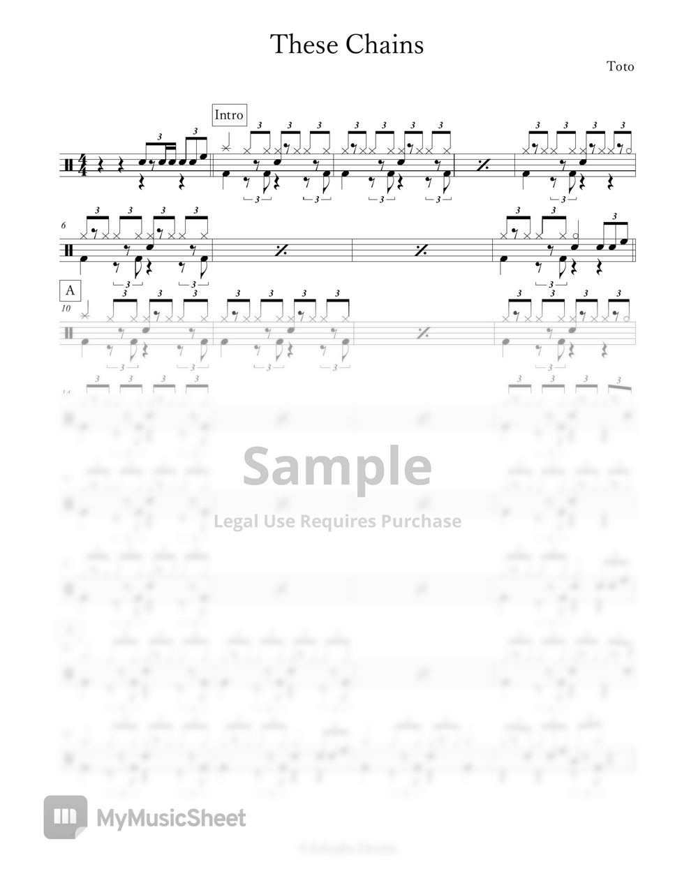 Toto - These Chains 악보 by Arkadia Drums