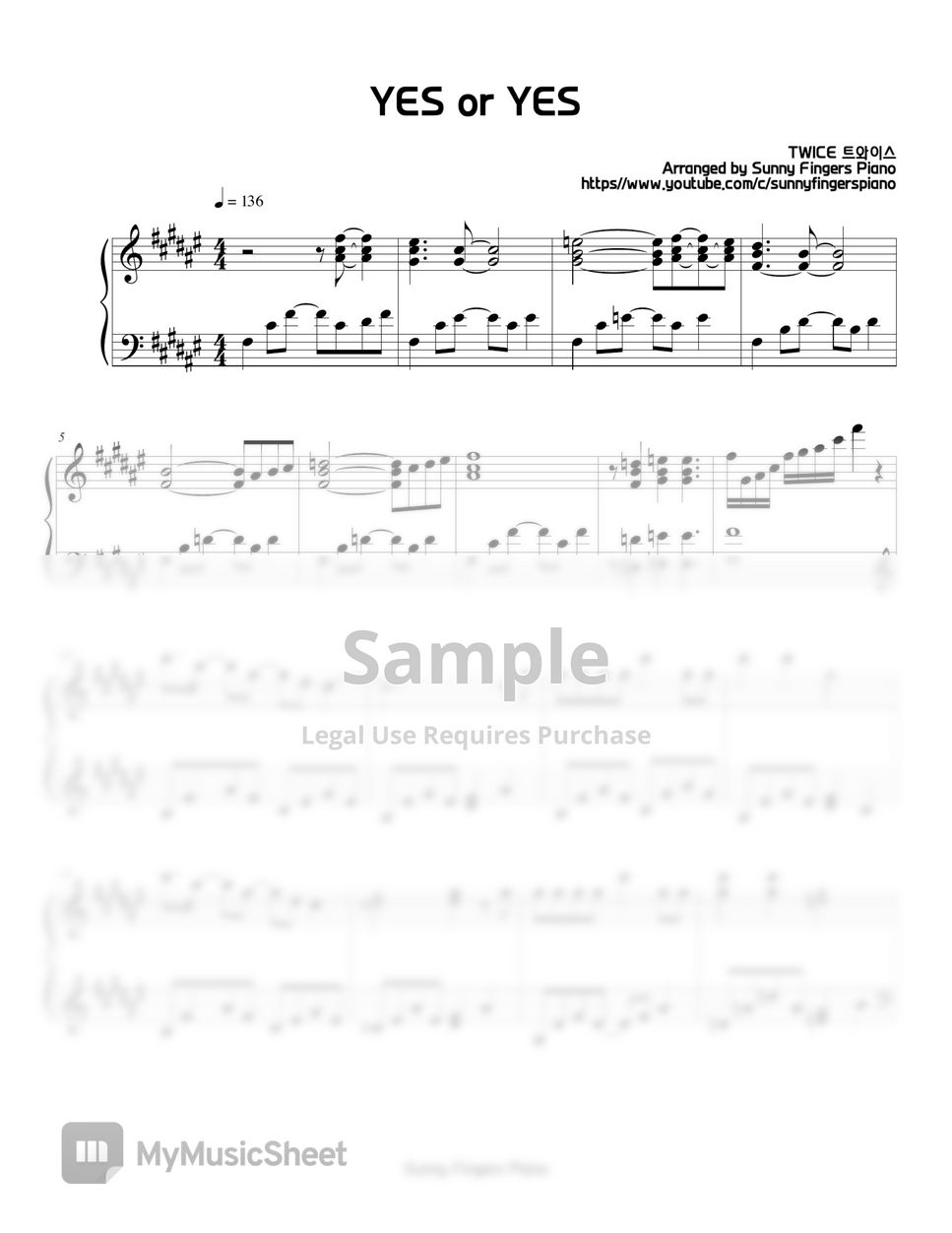 TWICE (트와이스) - YES or YES 악보